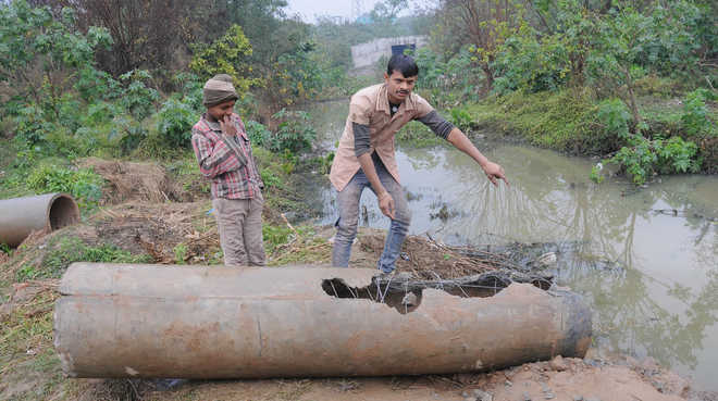 Boy gets stuck in discarded drain pipe - The Tribune