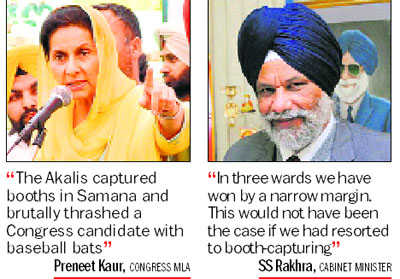 Cong alleges booth-capturing - The Tribune