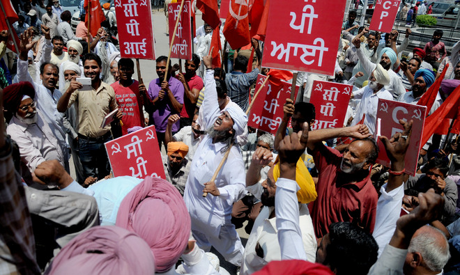 CPI holds protest, terms land ordinance devious move - The Tribune