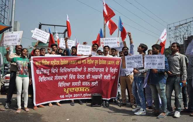 City students protest, condemn PU attacks : The Tribune India