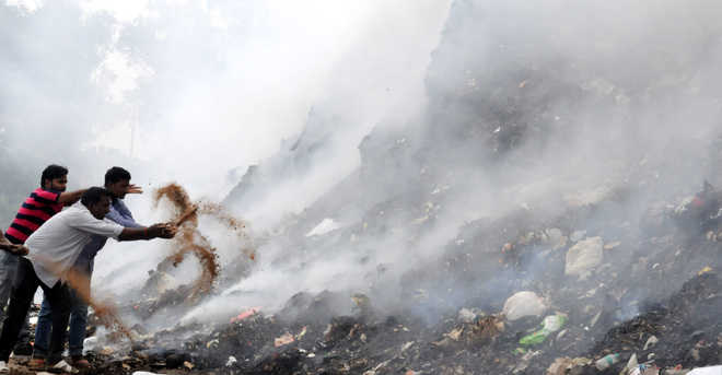 Fire breaks out at dumping ground : The Tribune India