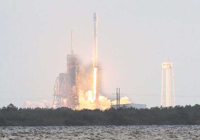 SpaceX rocket lifts off on 1st launch for US military - The Tribune