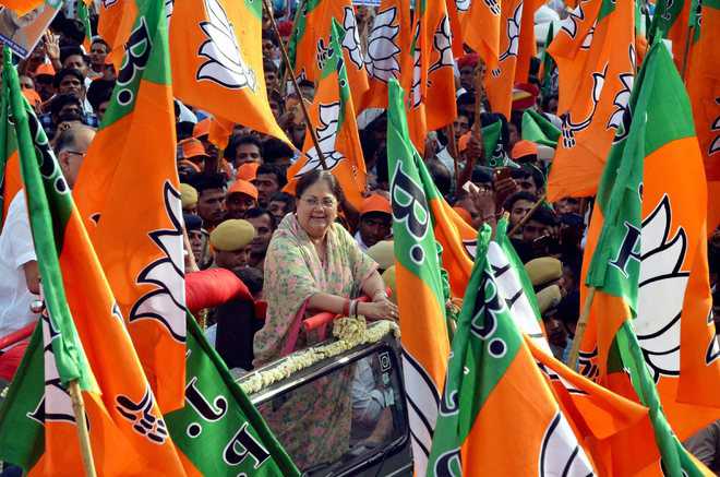 Mission 180-plus: Raje goes into poll mode : The Tribune India