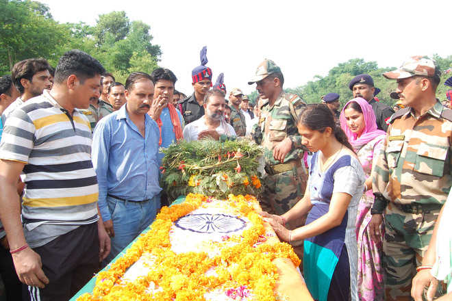 Subedar Sashi Sharma cremated with military honours at Galol : The ...