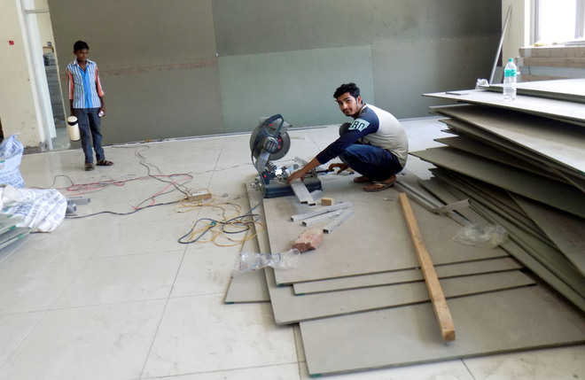 Tile-laying in e-kendra as per norms: PWD : The Tribune India