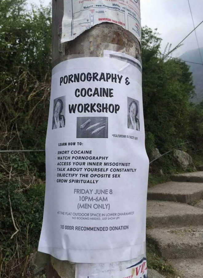 ‘Learn how to snort cocaine’, says poster at tourist hotspot - The Tribune