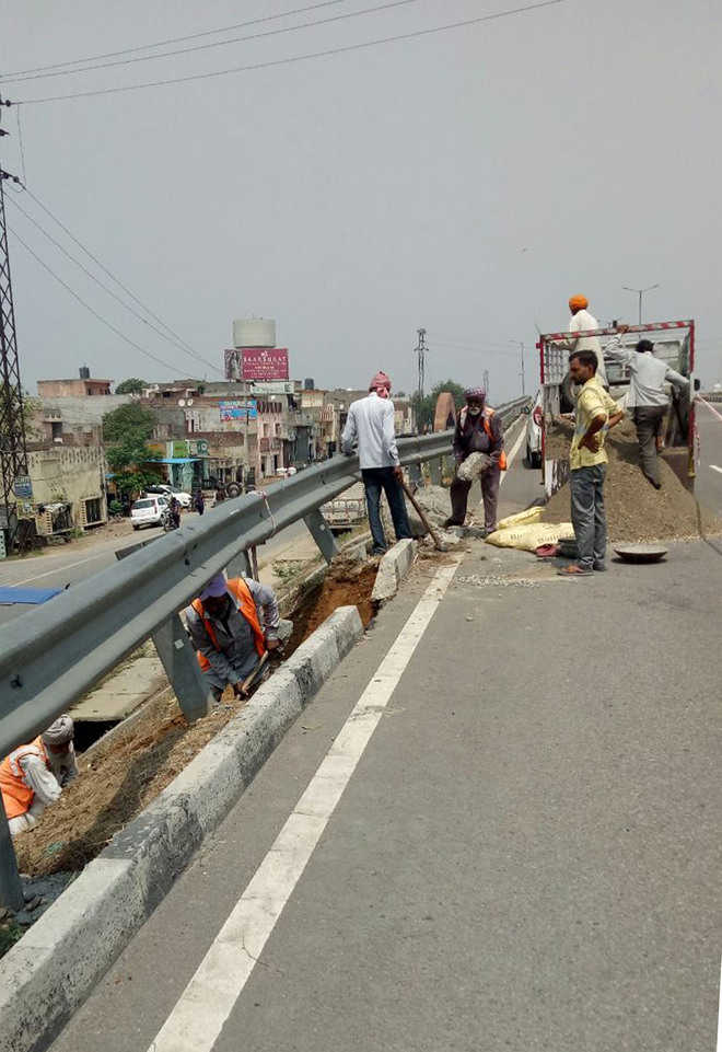 NHAI repairs damaged bridge near Sahnewal - The Tribune