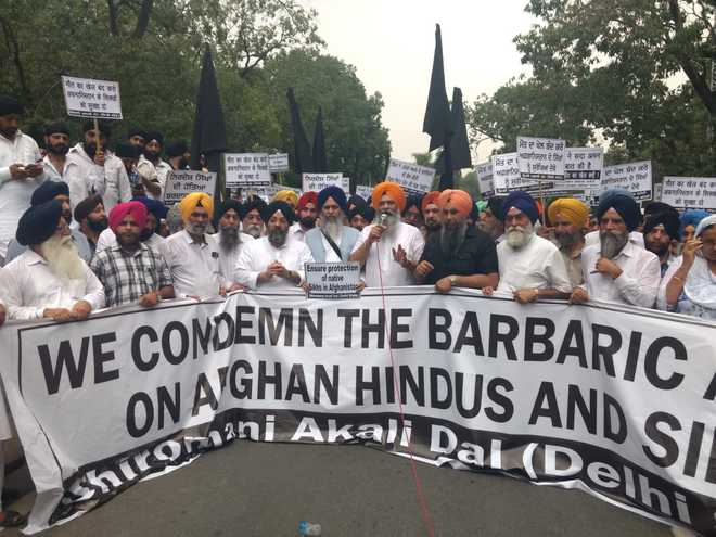 SAD activists protest killing of Sikhs in Afghanistan : The Tribune India
