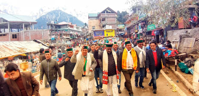 Cong stages march in Kinnaur - The Tribune