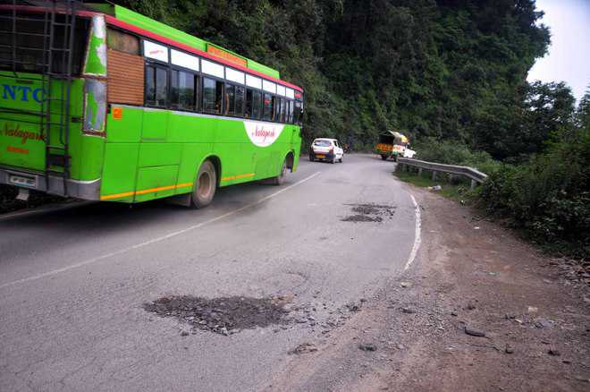 Poor patchwork on Shoghi-Tara Devi road : The Tribune India